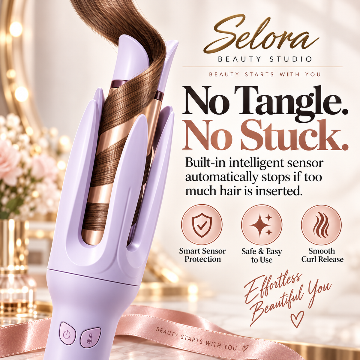 Selora 2-in-1 Hair Dryer & Straightener + FREE Automatic Hair Curler